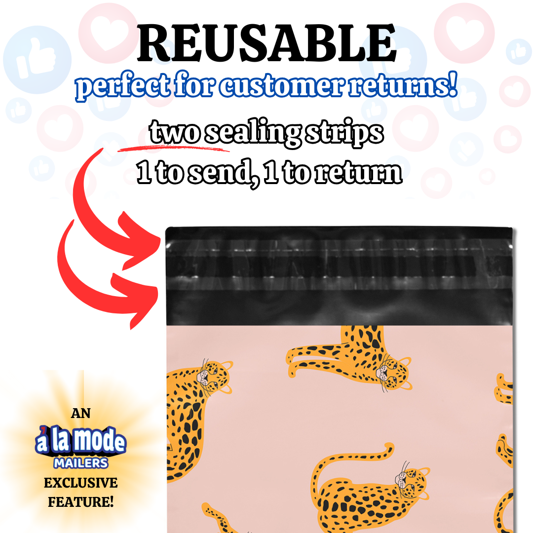 10x13 Zebra Animal Print Floral Poly Mailers 100 Pack – à la mode Mailers